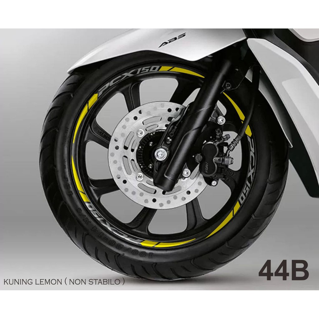 Jual STICKER VELG HONDA PCX WARNA KUNING-PUTIH (KODE 44B) PREMIUM ...