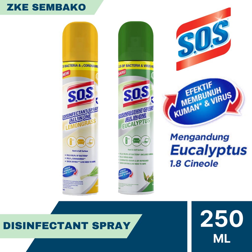 Jual SOS Disinfectant Spray 250ml | Shopee Indonesia