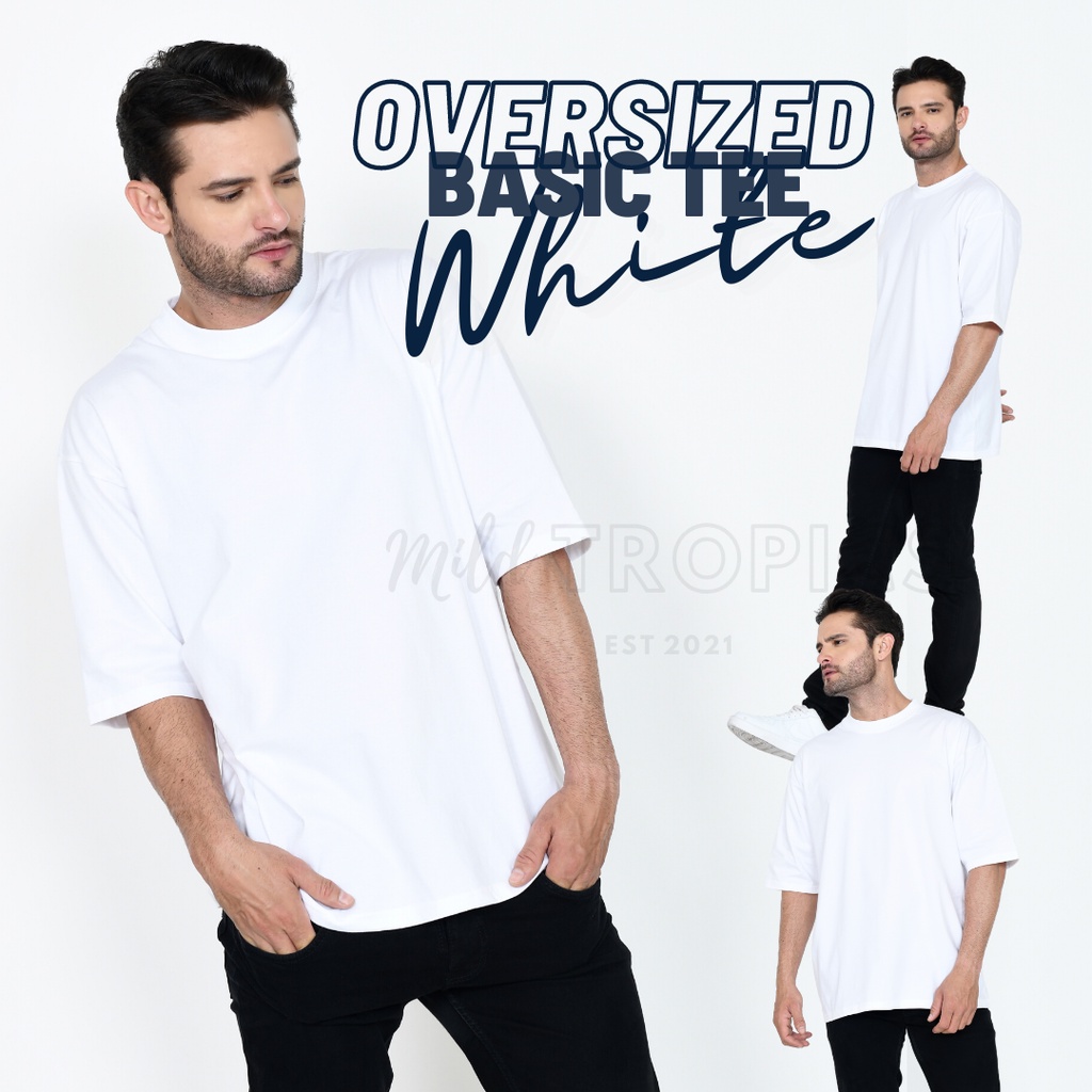 Jual Oversize T-Shirt Kaos Putih Polos / White Tee - MILD TROPICS ...