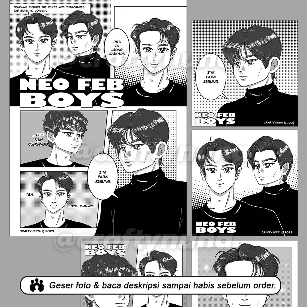 Jual NEO FEB BOYS FANART ANIME COMIC fan art print nct 127 dream poster ...