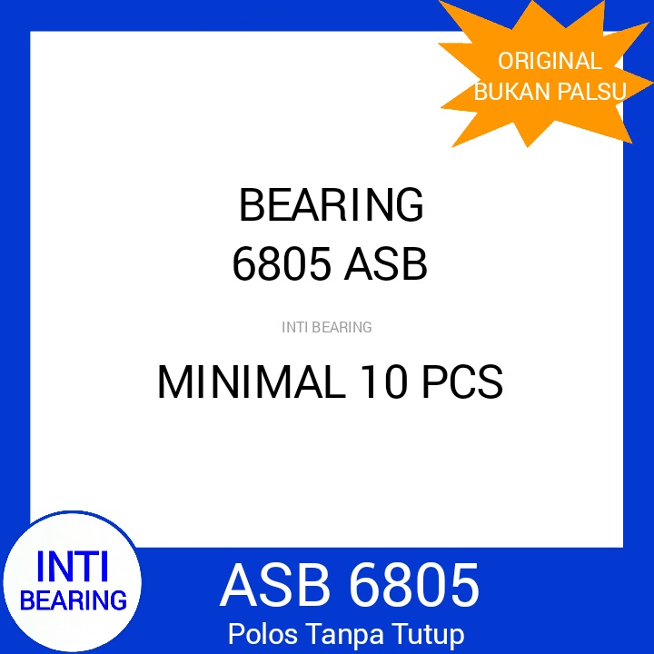Jual BEARING 6805 ASB ASLI ORIGINAL LAHER BANTALAN POLOS TANPA TUTUP ...
