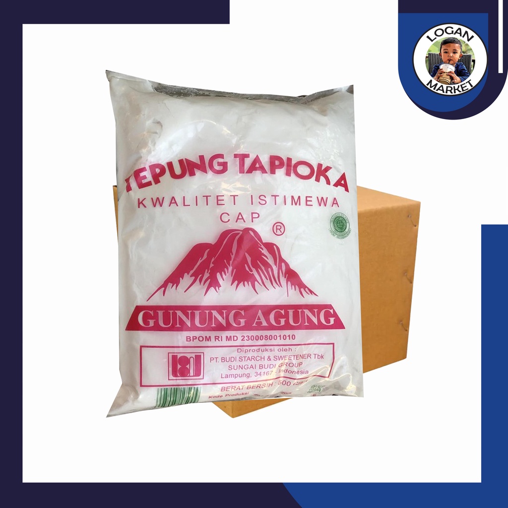Jual Dus Karton Tepung Tapioka Gunung Agung 500 gram 500gr 1 Dus Isi 20 ...