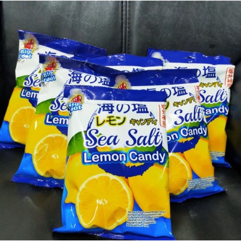 Jual sea salt candy permen lemon segar big foot 150 gr | Shopee Indonesia