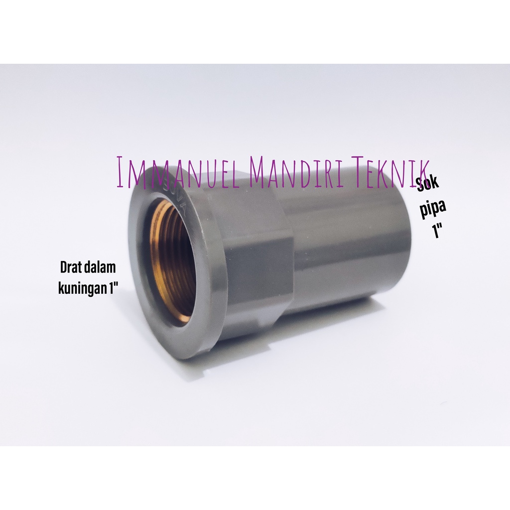 Jual Sok drat dalam pvc kuningan 1 in / Sdd pvc kuningan 1 x 1 | Shopee ...