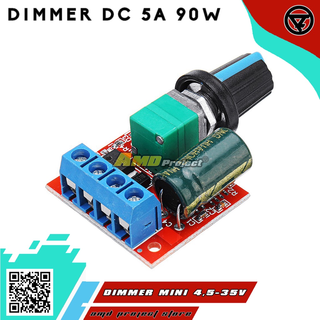 Jual Dimmer Mini DC Motor PWM Speed Controller 5A 90W 4.5V-35V Dimer LED | Shopee Indonesia