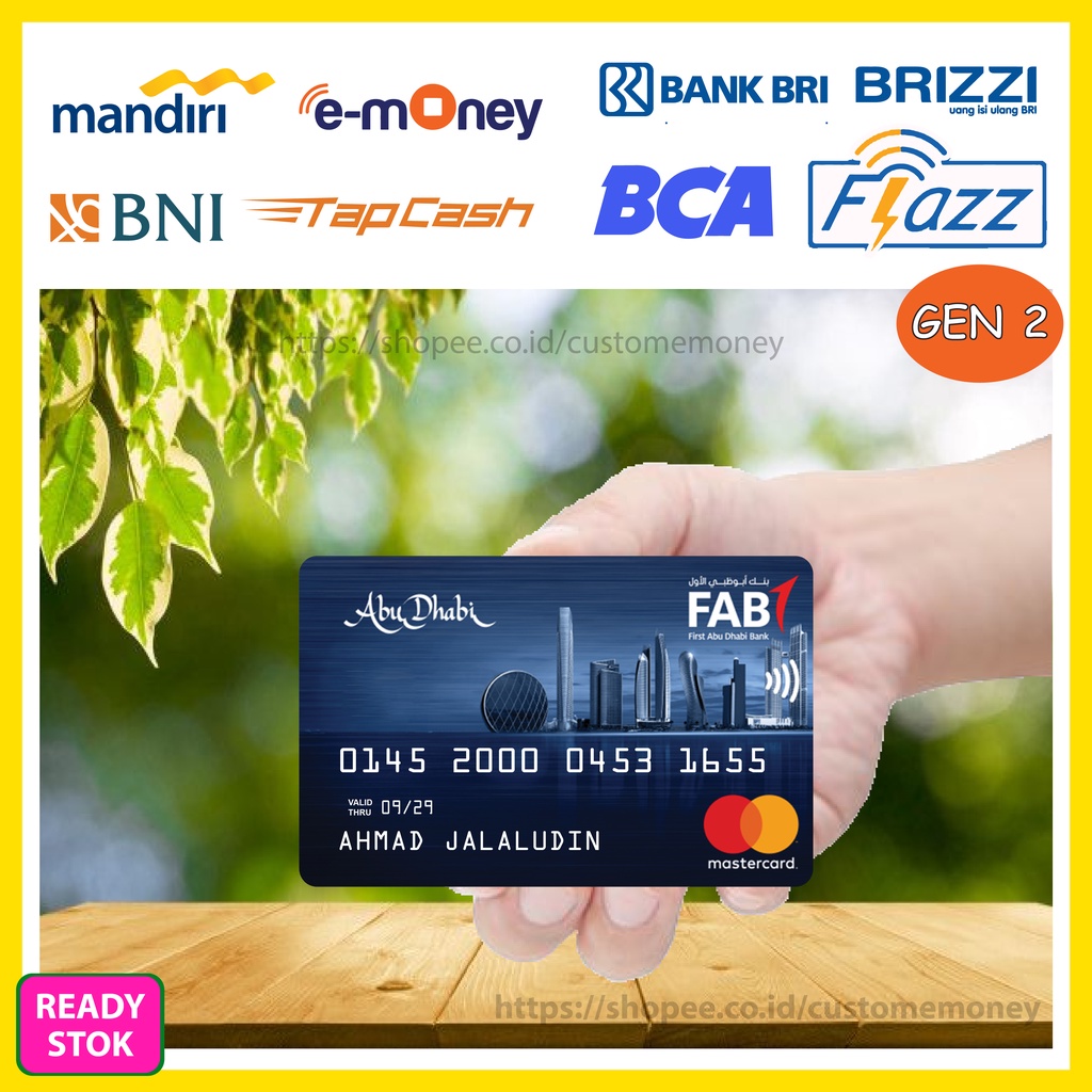 Jual KARTU EMONEY DESIGN FIRST ABU DHABI BANK BLUE E-MONEY MANDIRI ...