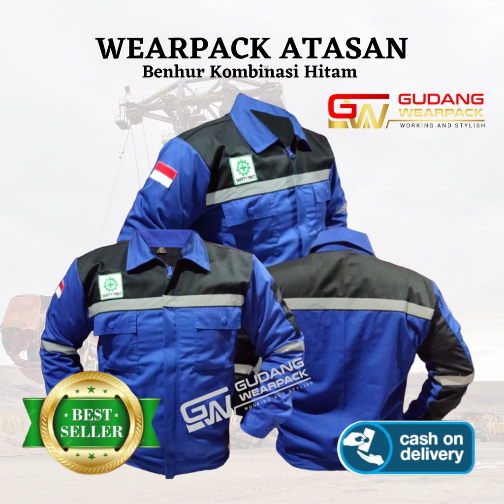 Jual Wearpack atasan baju proyek seragam kerja warna benhur Hitam ...