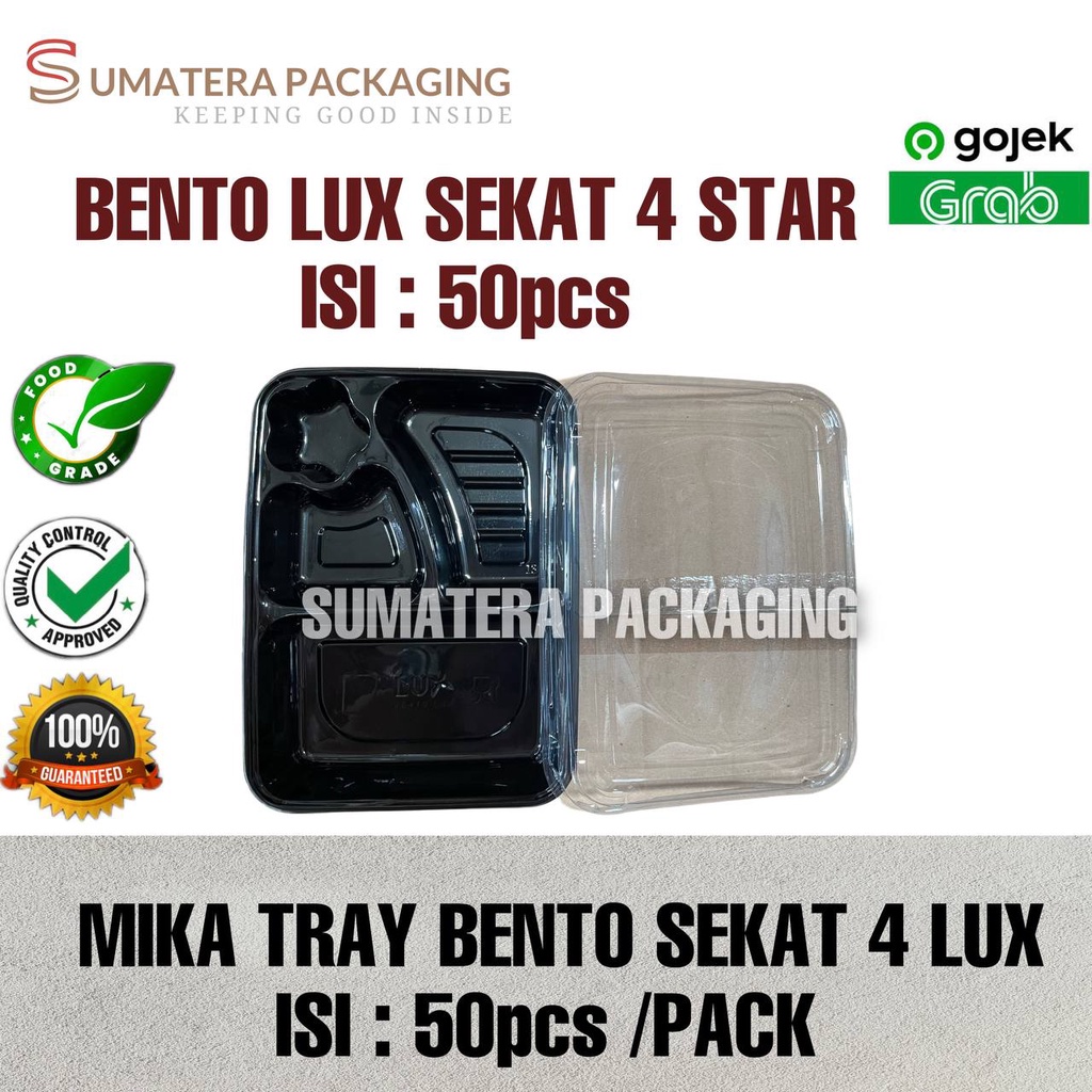 Jual Mika Bento PET 4 Sekat LUX 50pcs Bento Bintang Kotak Makan Lunch ...