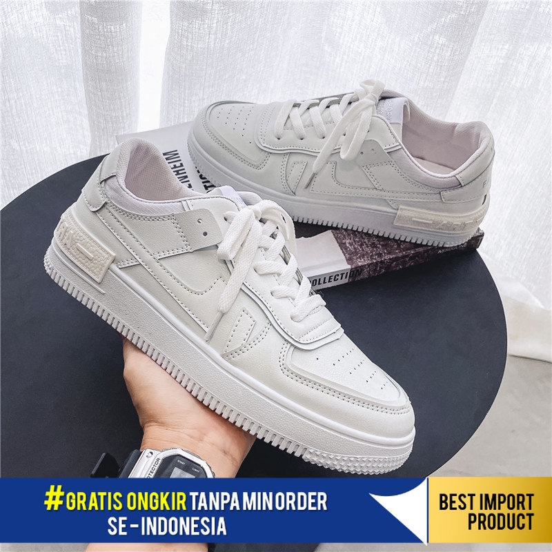 Jual Sepatu Pria Olahraga Sneakers Mahasiswa Korea Putih Sepatu Korea ...