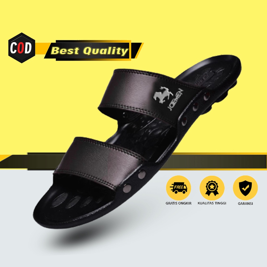 Jual Sendal kulit pria sendal pria dewasa laki laki sandal slide casual ...