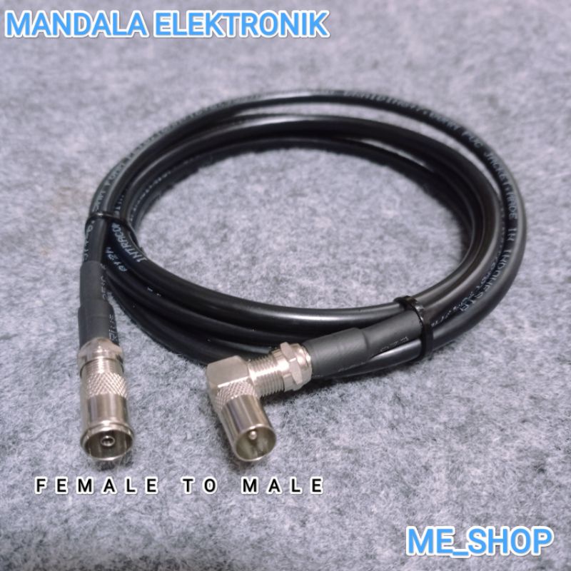 Jual Kabel Antena Loop Out Set top box Male To Female Jumper Cable RG6 ...