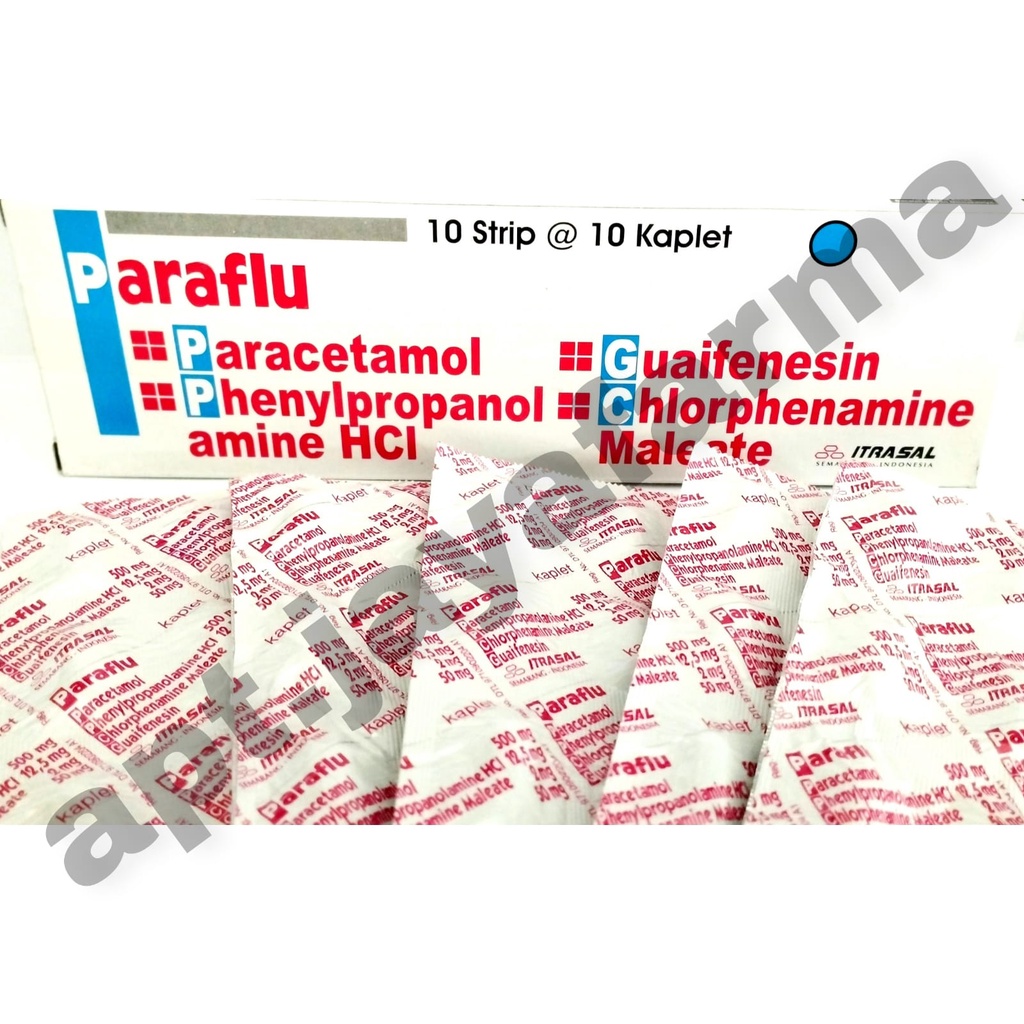Jual PARAFLU OBAT BATUK PILEK DEMAM TABLET (HARGA/STRIP=10 TAB ...