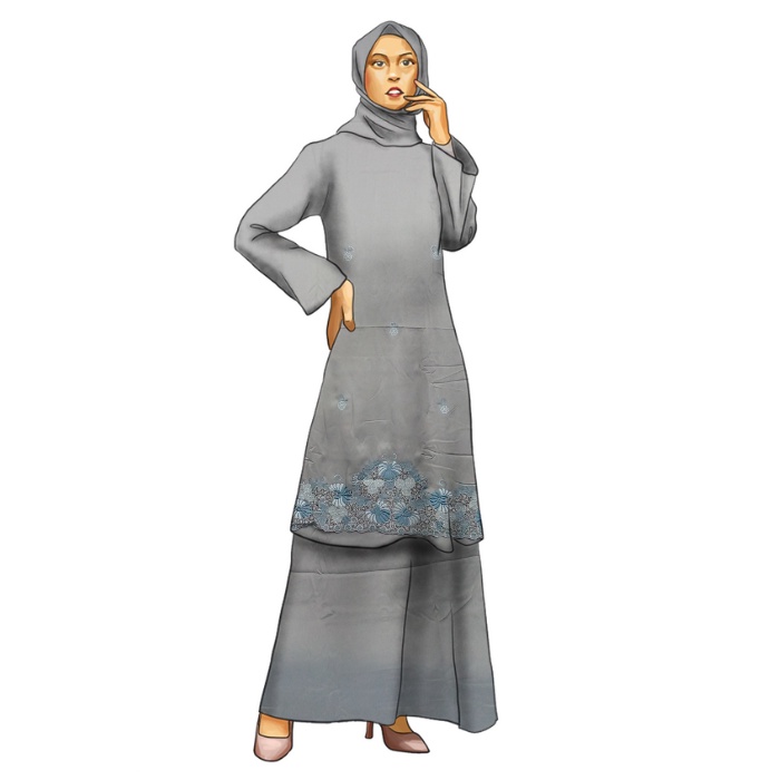 Jual Sircinta Bahan Baju Kurung KPLS 058 | Motif Bordir Pinggul bySC ...