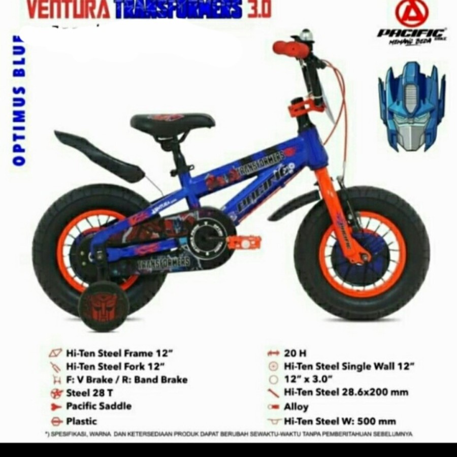 Jual Sepeda Anak BMX 12 Pacific Ventura Transformer Bumblebee optimus ...
