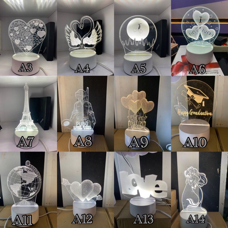 Jual Lampu Led 3D Acrylic / Lampu Tidur Hias / Lampu Memo / Lampu Hias ...