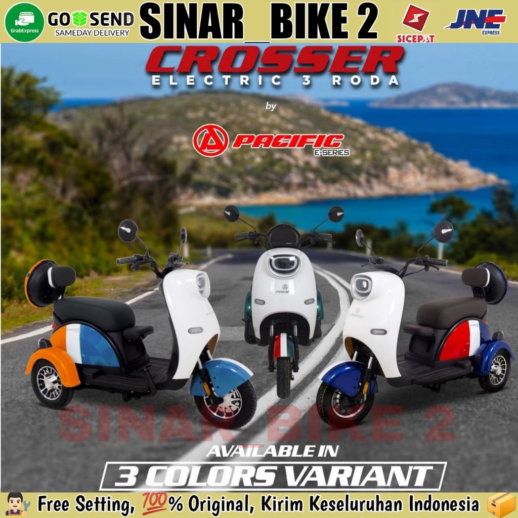 Jual Sepeda Motor Listrik PACIFIC CROSSER & CROSSER VX Roda Tiga ...