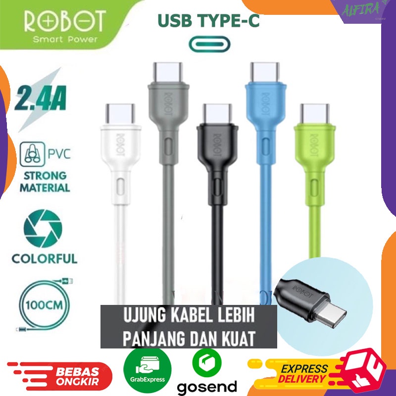 Jual Robot Kabel Data Type C RBC100S Fast Charging 2.4A Colorful 1M Garansi Original Resmi ...
