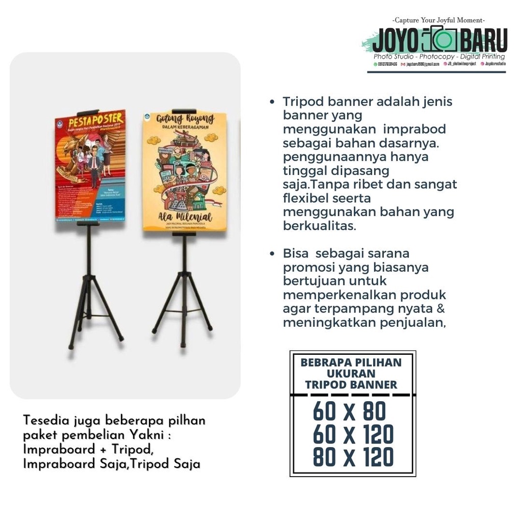 Jual CETAK STANDING BANNER BAHAN IMPRABOARD + TRIPOD CUSTOM | Shopee ...
