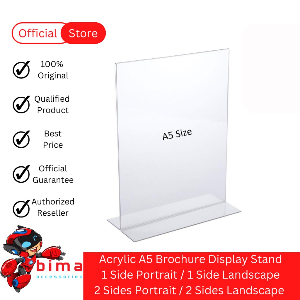 Jual Acrylic Brochure Stand Display Akrilik Tempat Kertas Brosur Ukuran ...