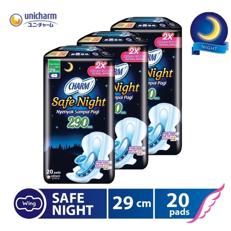 Jual Charm safe night 29 cm (18 pads) | Shopee Indonesia