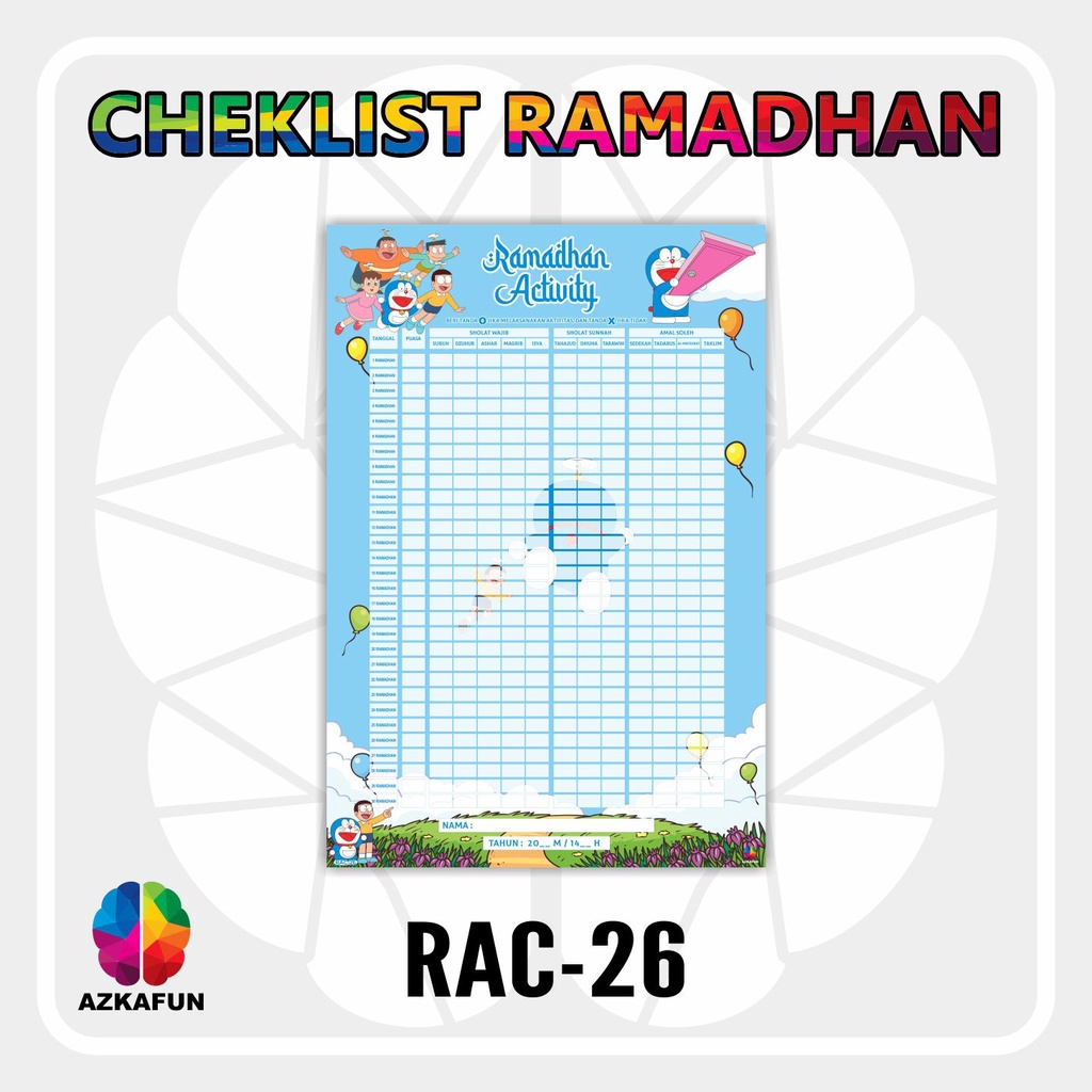 Jual Poster Checklist EDISI RAMADHAN ACTIVITY - Ceklist Aktifitas ...