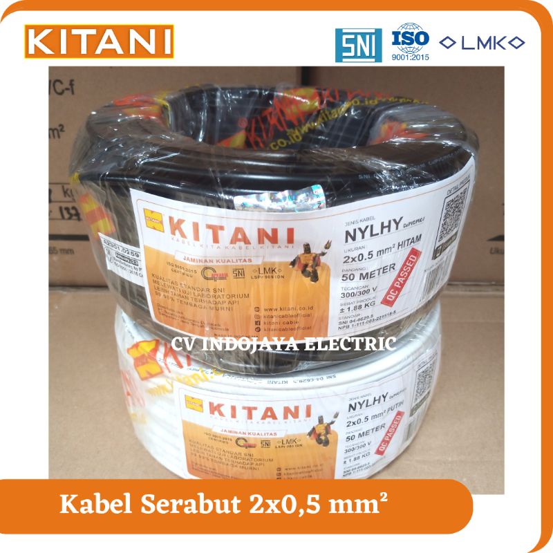 Jual Kabel KITANI Nylhy 2x0,5 serabut Panjang 5 Meter Kabel Listrik ...
