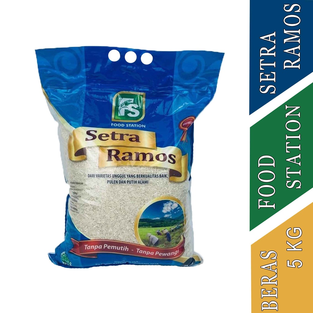 Jual BERAS SETRA RAMOS-BERAS PUTIH- FOOD STATION 5KG | Shopee Indonesia