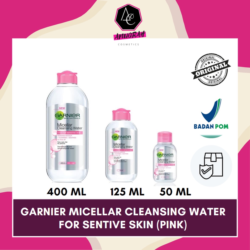 Jual GARNIER MICELLAR CLEANSING WATER FOR SENTIVE SKIN (PINK) | Shopee ...