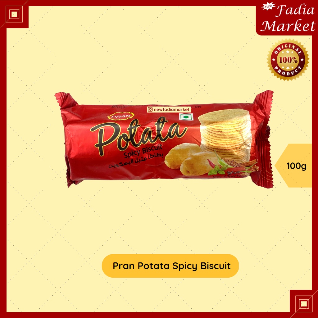 Jual Pran Potata Potato Spicy Biscuit Biskuit Snack Kentang Pedas 100g ...