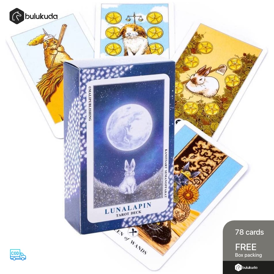 Jual JUMBO 78pcs Tarot Lunalapin Rabbit Tarot Deck Tarot Card Game 12x7 ...