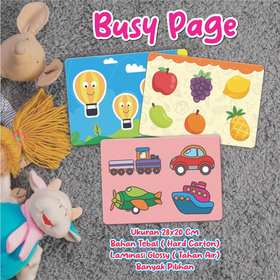 Jual BUSY PAGE Mainan Edukasi/Montessori anak ( Hard Board) | Shopee ...