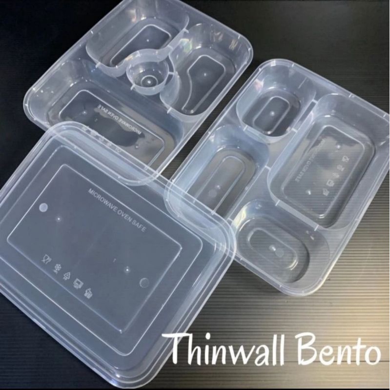 Jual bento thinwall bening variasi skat 3 skat 4dan skat bintang/box ...