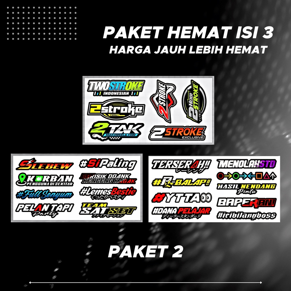 Jual Stiker motor slebew terserah dana pelajar 2 tak dapat 3 lembar ...