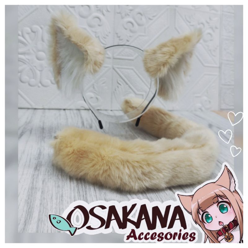 Jual osakana nekomimi accesories realistic ear cat bando kucing cosplay ...