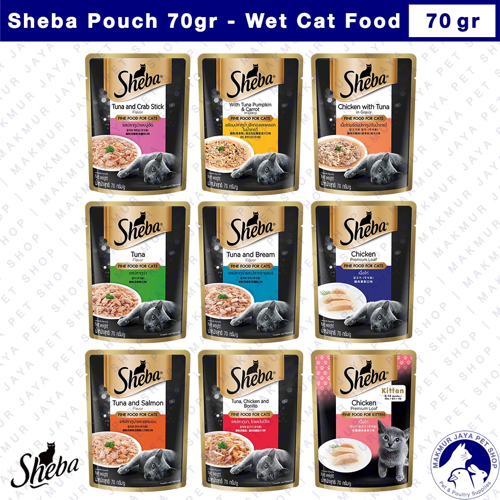 Jual SHEBA POUCH 70gr / Wet Cat Food / Makanan Kucing Basah 70gr ...