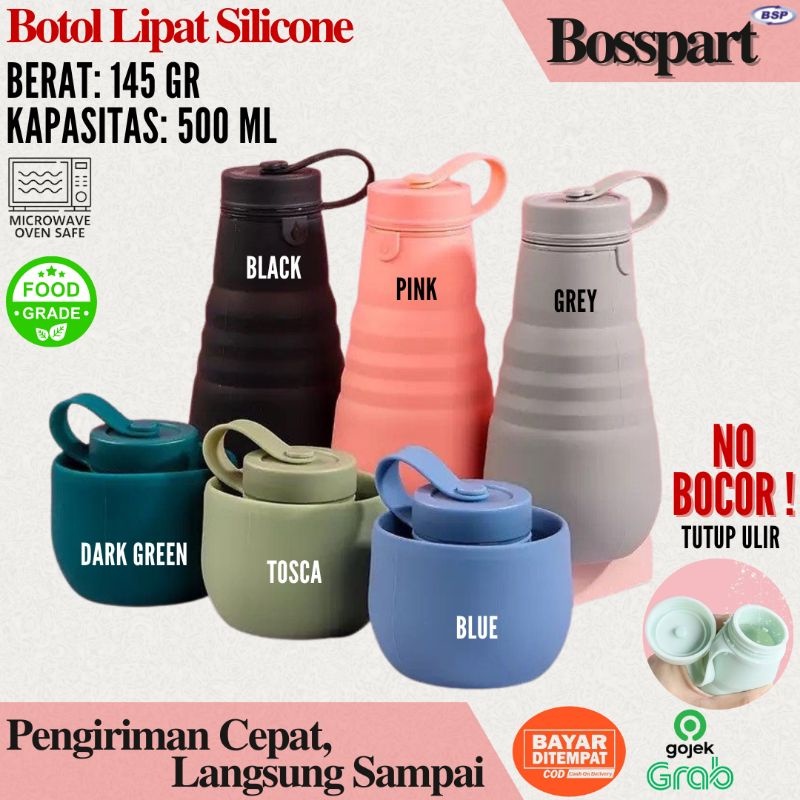 Jual Botol Minum Lipat / Foldable Bottle Premium / Botol Lipat Silikon ...