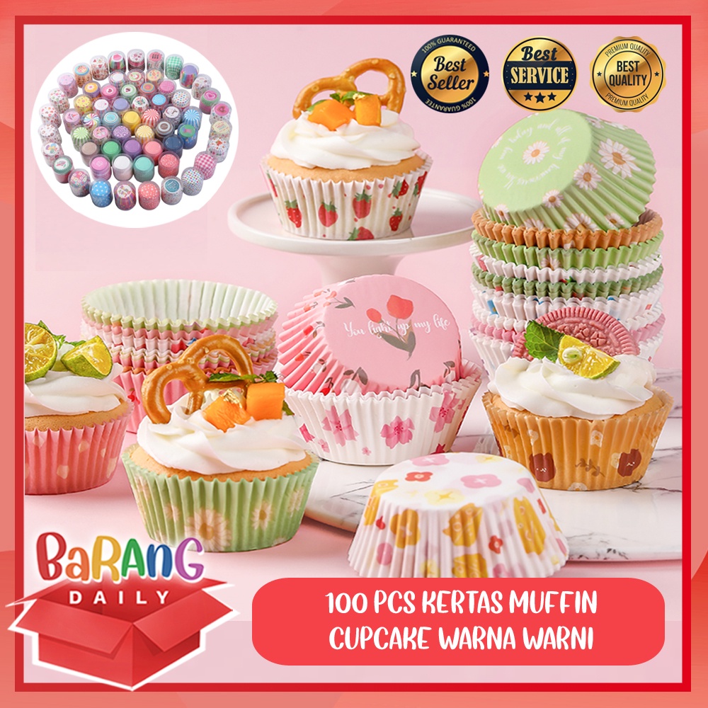 Jual 100 PCS KERTAS MUFFIN CUPCAKE WARNA WARNI | PAPER CUPCAKE MUFFIN CASE | Shopee Indonesia