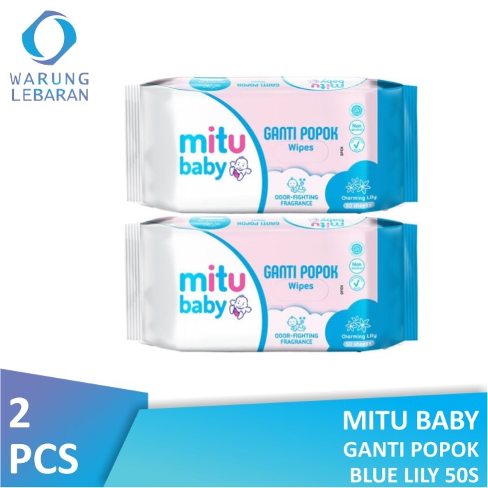 Jual Mitu Baby Wipes Ganti Popok Blue Lily 50s (Isi 2 Pcs) | Shopee Indonesia