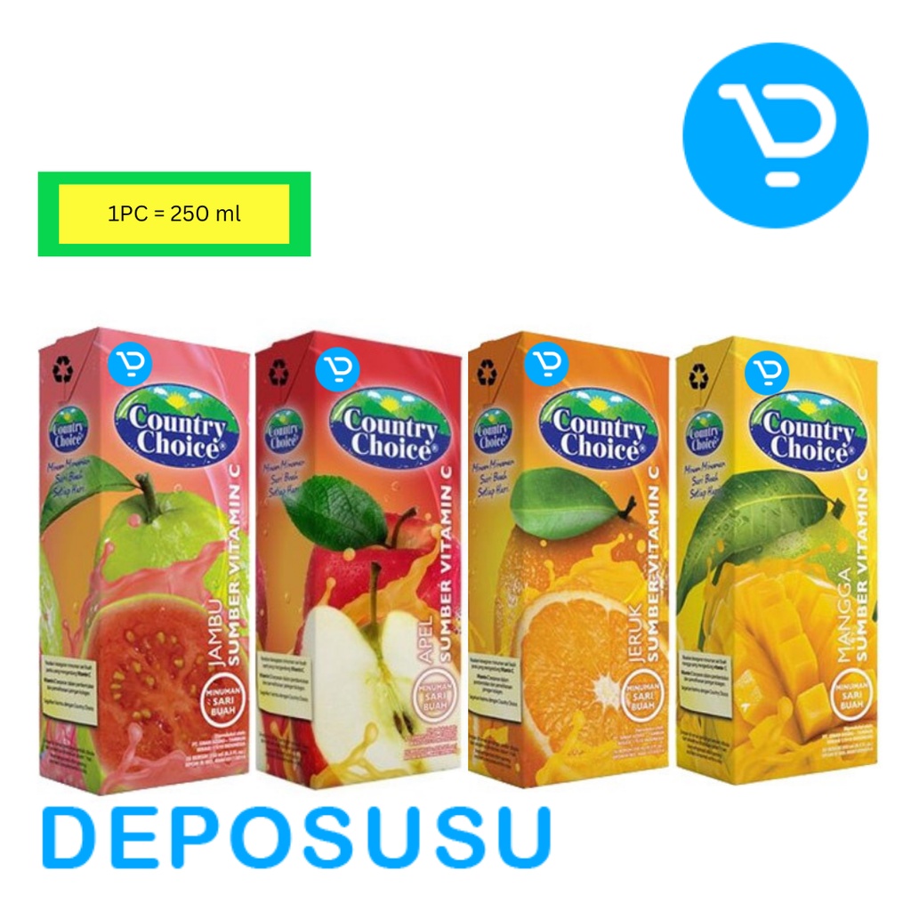 Jual COUNTRY CHOICE JUICE 250 ml Jus Sari buah | Shopee Indonesia