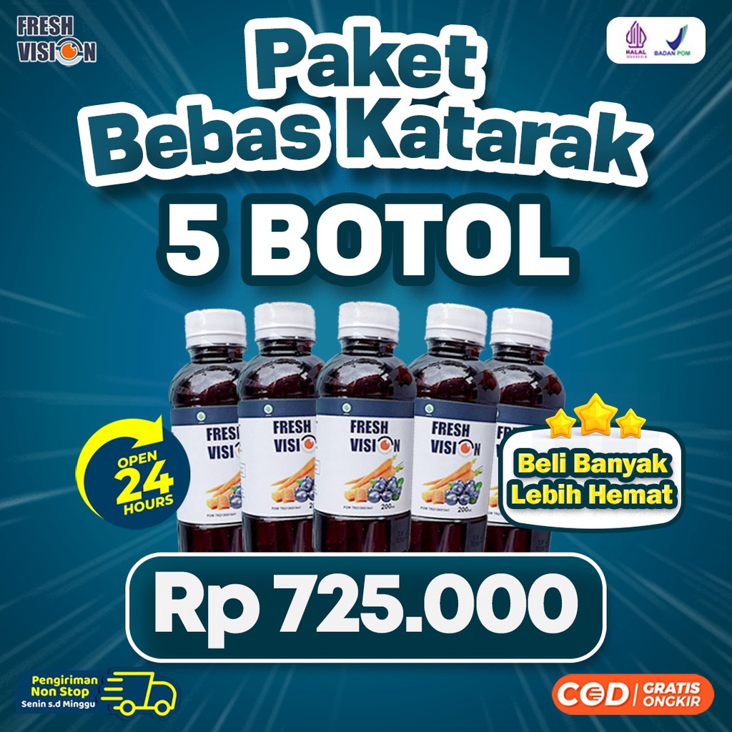 Jual Paket Mata Sehat 5 Botol Fresh Vision | Original Vitamin Madu ...