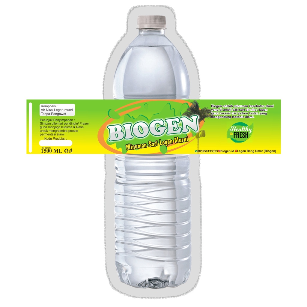Jual label botol Costum / Label kemasan air mineral 1,5L | Shopee Indonesia