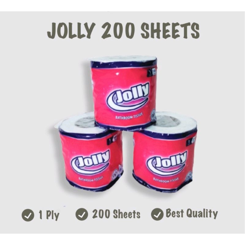 Jual Tissue Toilet Bathroom Jolly 1 roll x 200 sheets ( 1 pack isi 10 ...