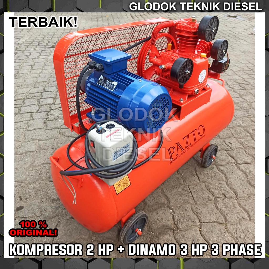 Jual PAZTO Kompresor Angin 2 HP + Dinamo Motor Tembaga Compressor ...