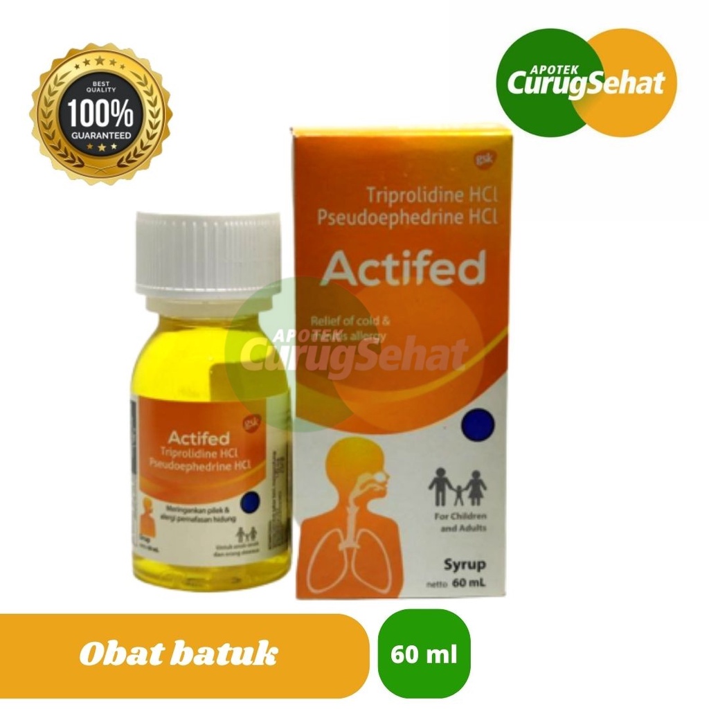 Jual Actifed Sirup Actifed Kuning Obat pilek Sirup Dewasa/Anak (60 ml ...