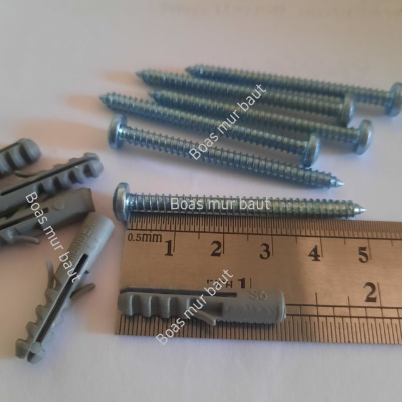 Jual skrup Baut tembok 5 cm + S6 isi 10pasang Pab 8x2 boasmurbaut ...