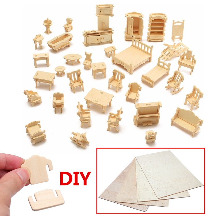 Jual Mainan Furniture Puzzle Kayu Rumah Boneka 34 Set | Shopee Indonesia