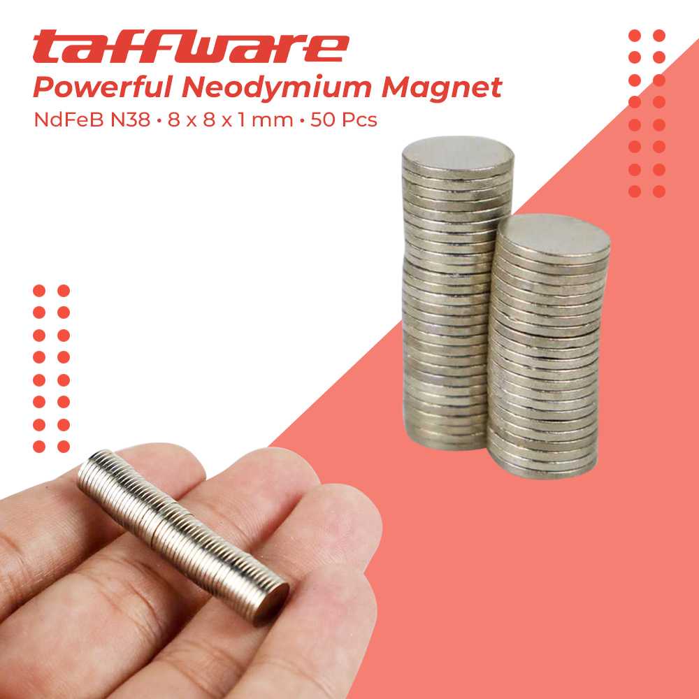 Jual SPCR Magnet Neodymium Super Kuat N35 NdFeB 8x1mm 50 PCS M3RW5M ...