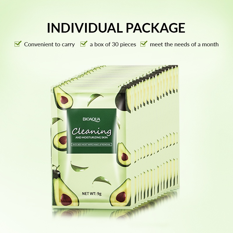 Jual | LB | ECER SACHET BioAqua Avocado Moist Wipes Make Up Removal ...