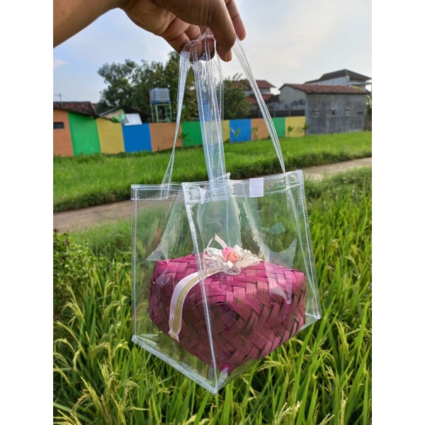 Jual P20xL15xT20 Goodie Bag Tas Mika Hampes Transparan Nasi Kotak ...