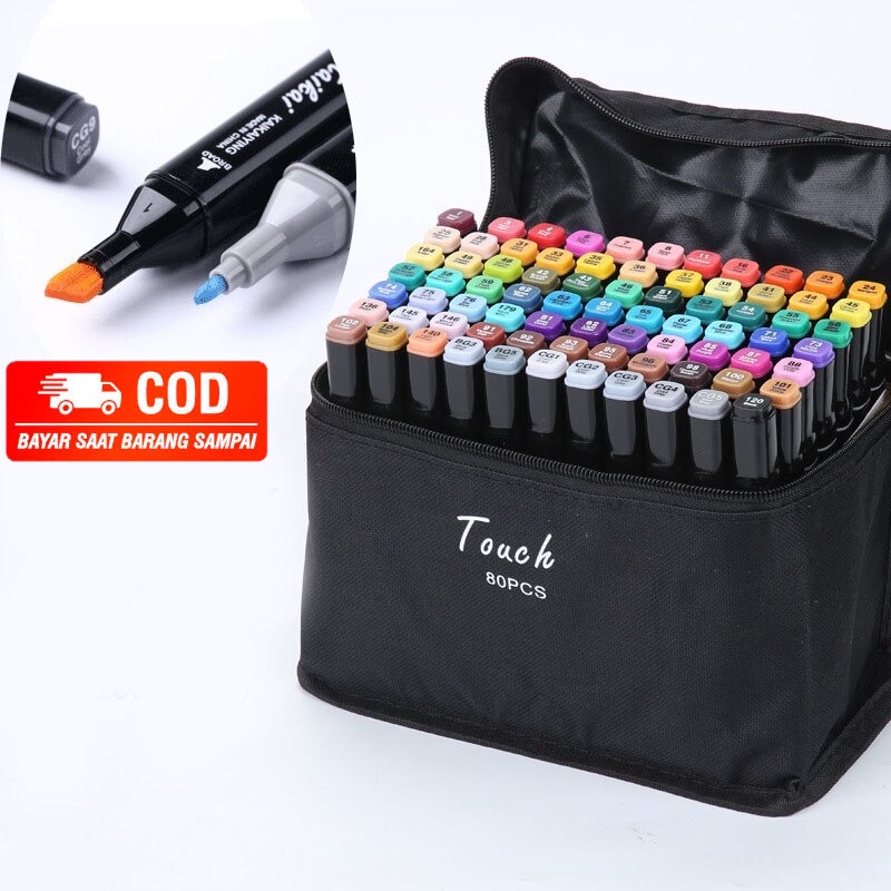 Jual COD Spidol Stabilo 12-80 Warna Dual Side Fine Art Brush Pen ...